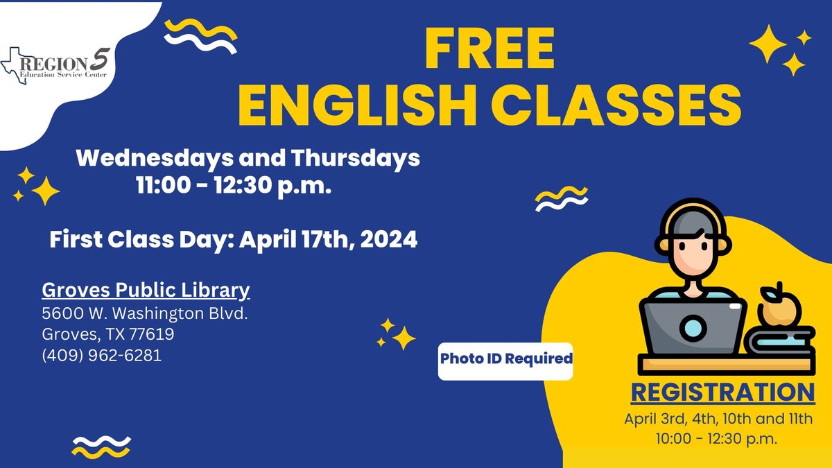 English as Second Language (ESL) Class — Groves Public Library